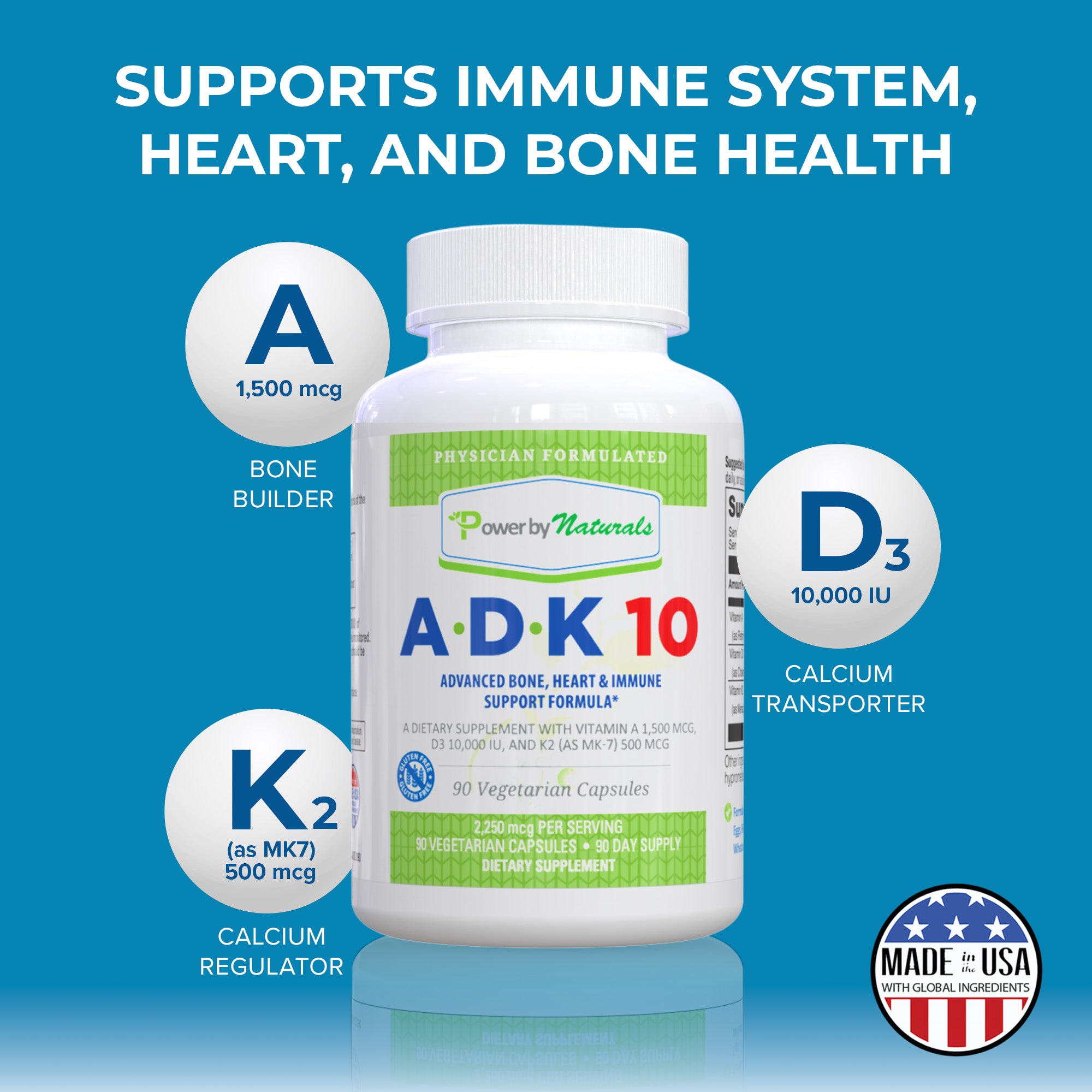 ADK-10: Vitamin D3 K2 and Vitamin A - Ultimate Bone, Heart & Immune ...