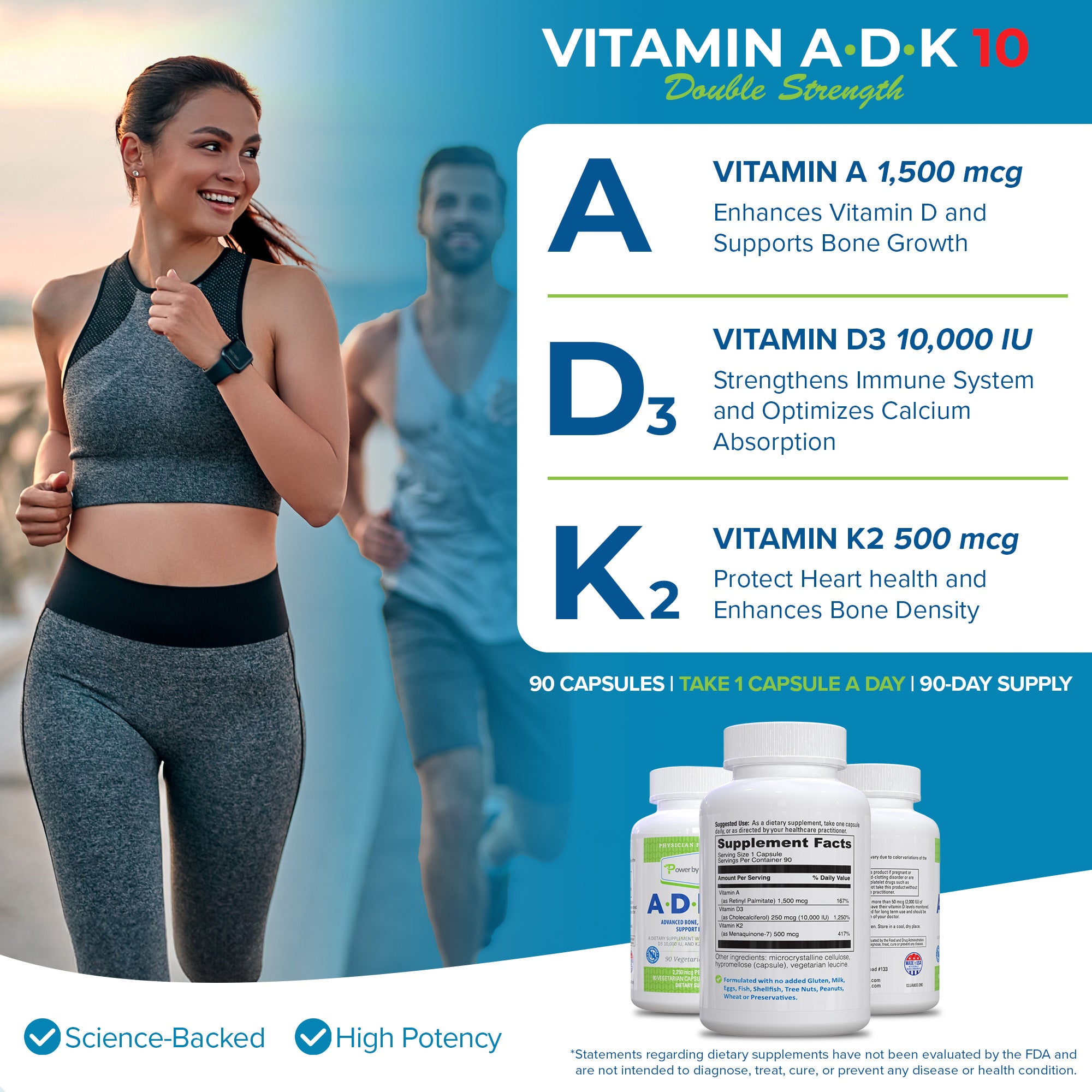 ADK-10: Vitamin D3 K2 and Vitamin A - Ultimate Bone, Heart & Immune ...