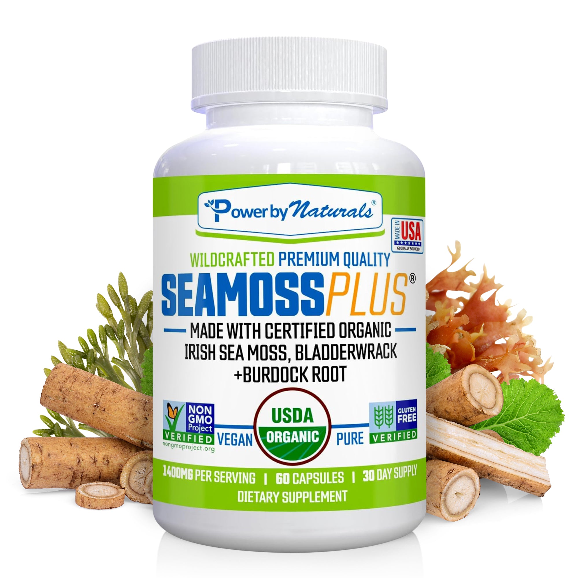 Power By Naturals Sea Moss Plus – USDA Organic Irish Sea Moss, Bladder