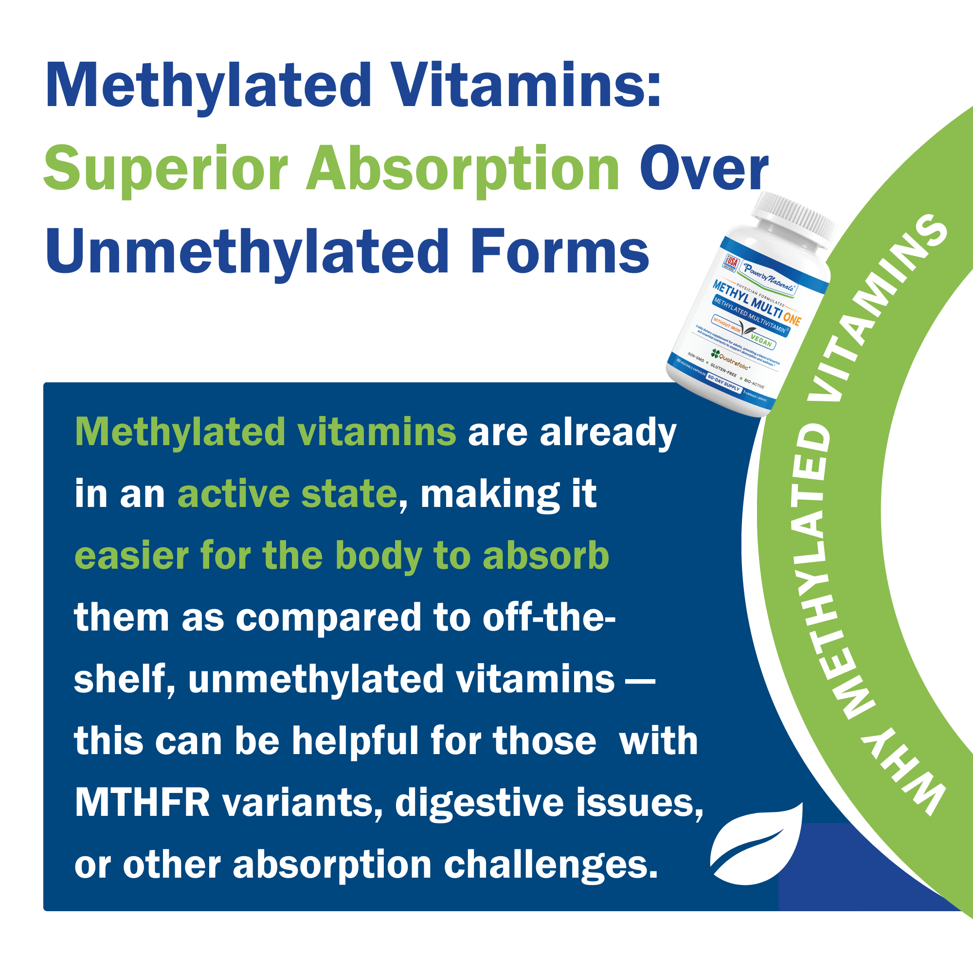 Vegan Methylated Multivitamin for Men & Women with Methylfolate & B12