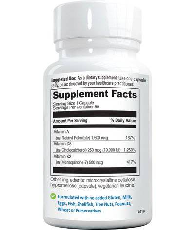 ADK-10: Vitamin D3 K2 and Vitamin A - Ultimate Bone, Heart & Immune ...